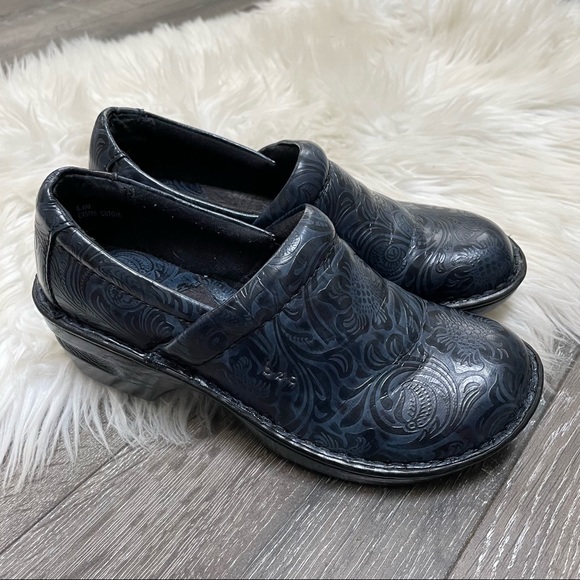 boc | Shoes | Boc Clogs Tooled Leather Floral Womens 65 | Poshmark